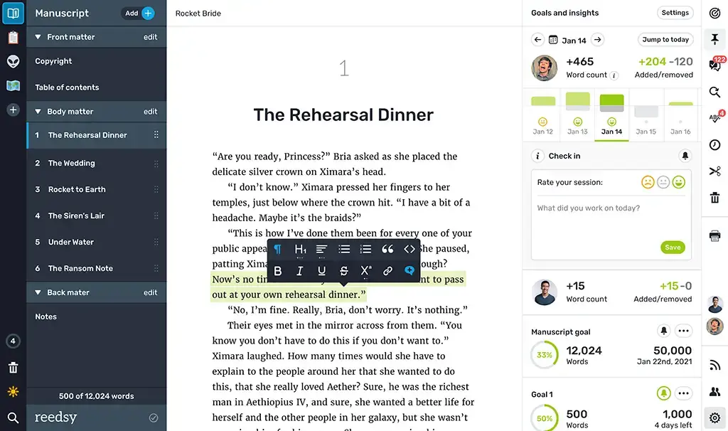 Sign up - Reedsy Editor